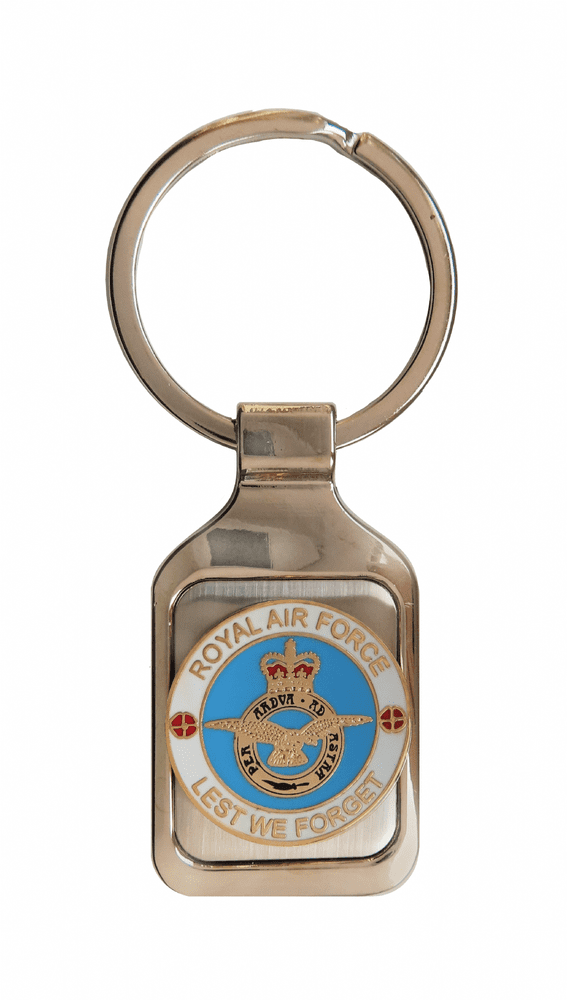 Royal Air Force RAF Lest We Forget Brushed Steel Key Fob