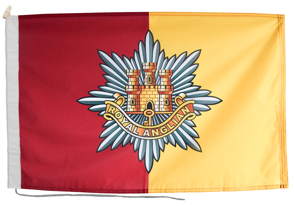 Royal Anglian Regiment British Army Flag with Rope & Toggle