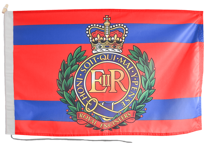 Royal Engineers British Army Flag with Rope & Toggle
