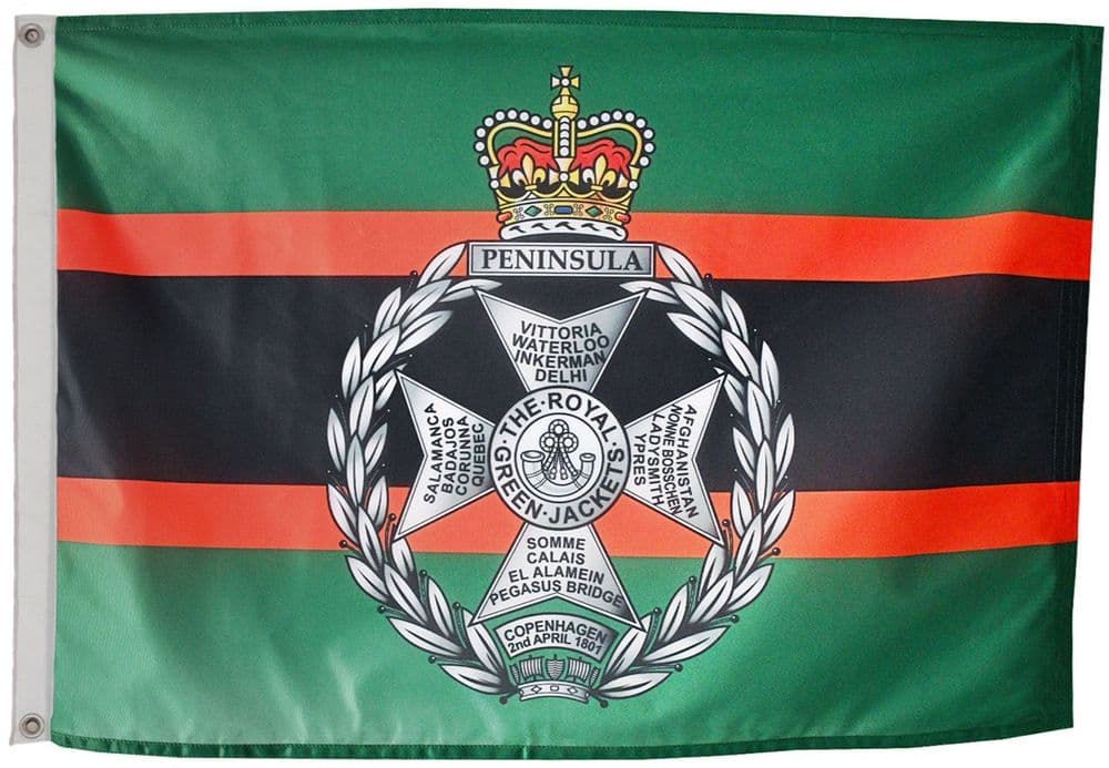 Royal Green Jackets Infantary British Army Flag with Eyelets
