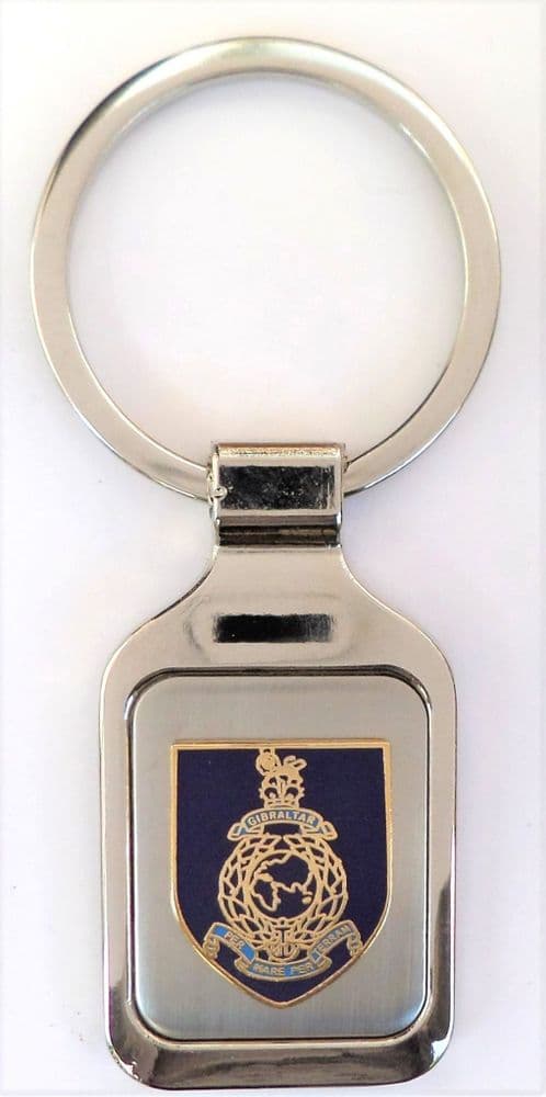 Royal Navy RN Corps of Royal Marines Crest Brushed Steel Key Fob - KM55