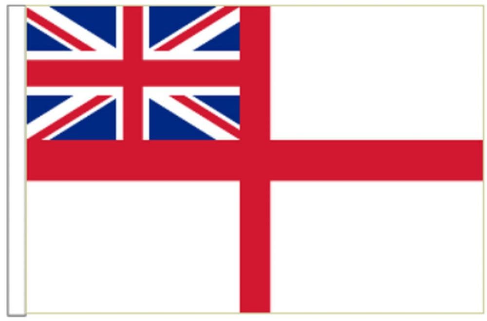 Royal Navy RN White Ensign 18" x 12" 45cm x 30cm Sleeved Boat Flag
