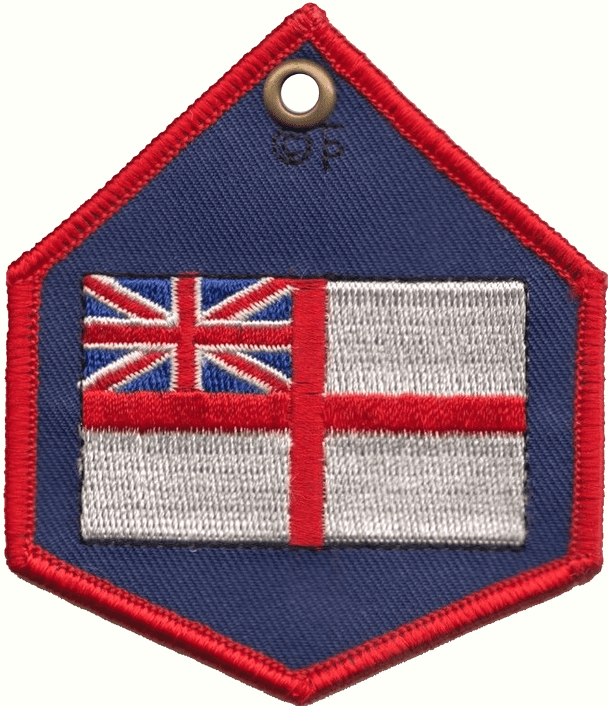 Royal Navy RN White Ensign Double-Sided Embroidered Cloth Keyring