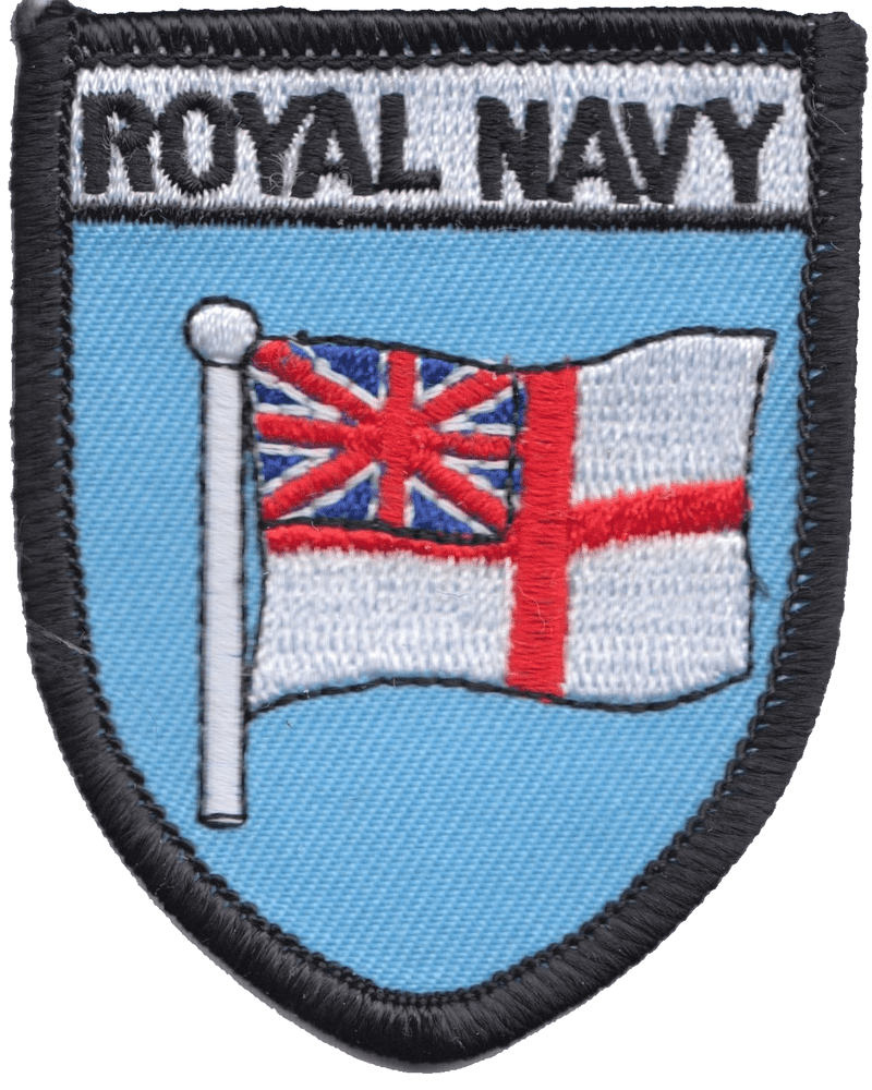 Royal Navy White Ensign Small Shield Embroidered Patch