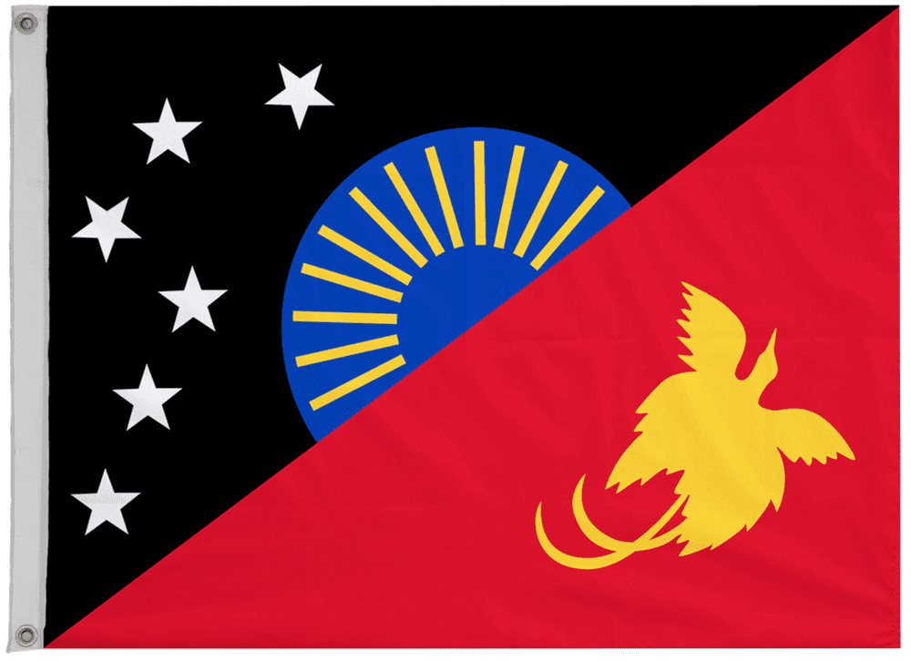 Sandaun Province Papua New Guinea Flag with Eyelets