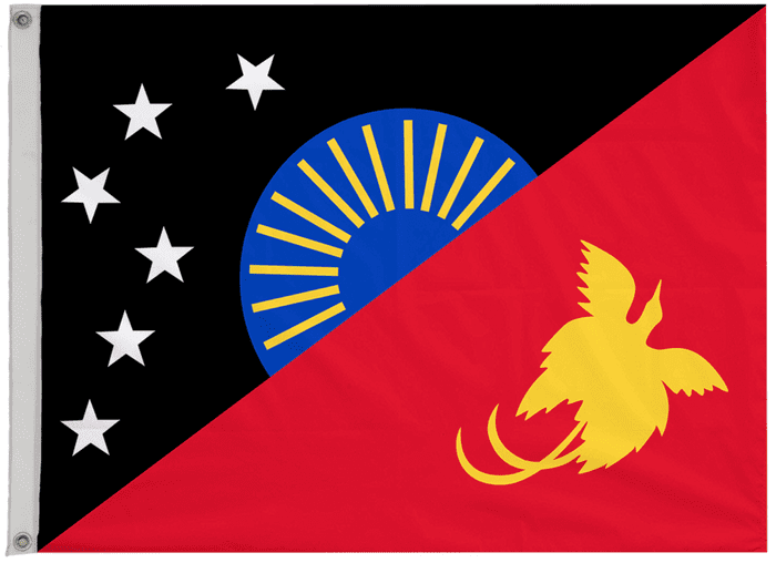 Sandaun Province Papua New Guinea Flag with Eyelets