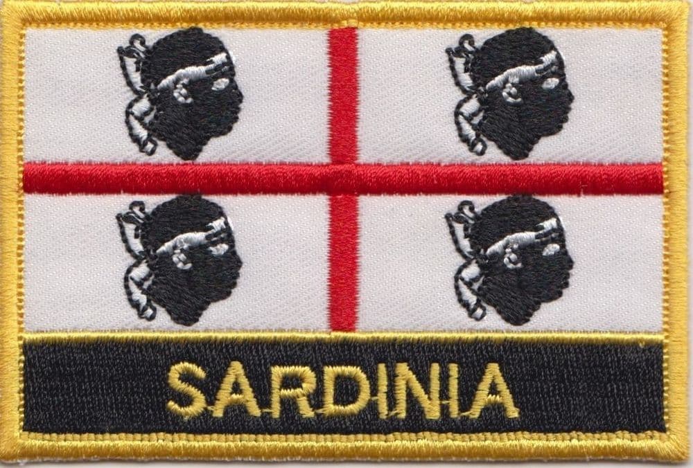 Sardinia Italy Flag Embroidered Rectangular Patch Badge