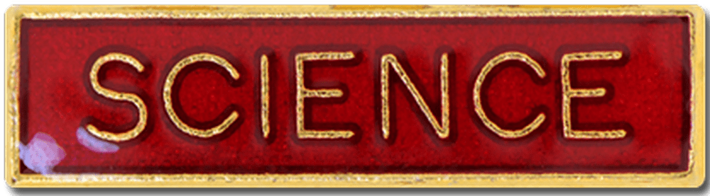 Science Small Bar Red Pin Badge