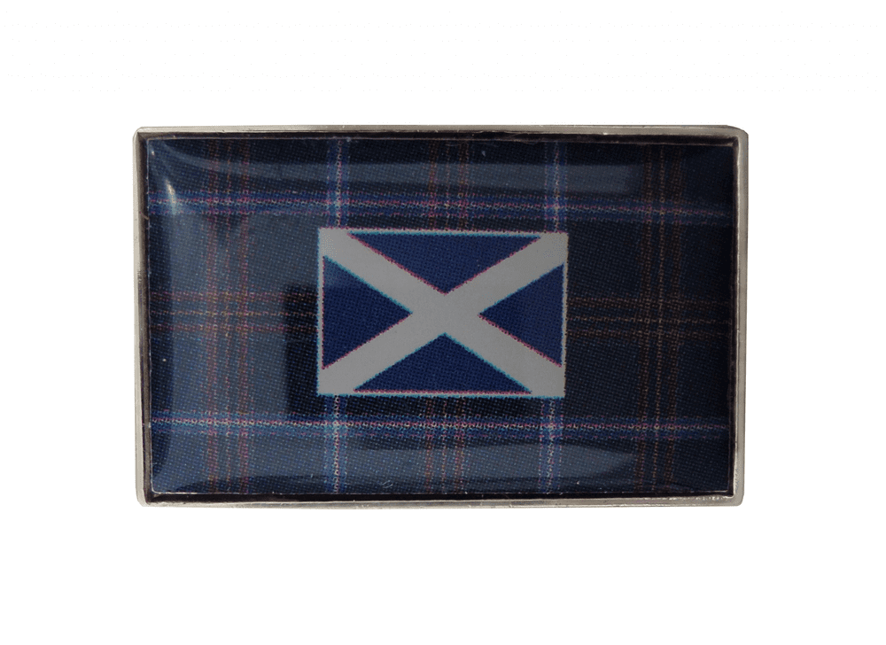 Scotland Blue Tartan Saltire Pin Badge