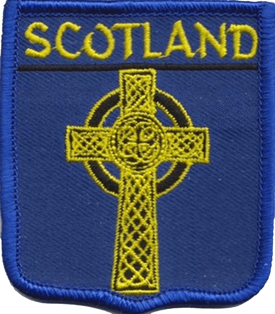 Scotland Celtic Cross Embroidered Badge a368