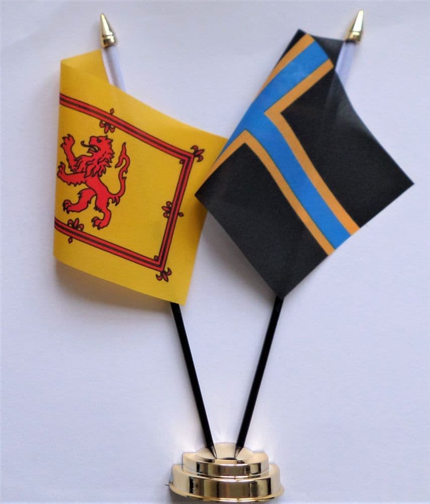 Scotland Lion Rampant & Caithness County Friendship Table Flags