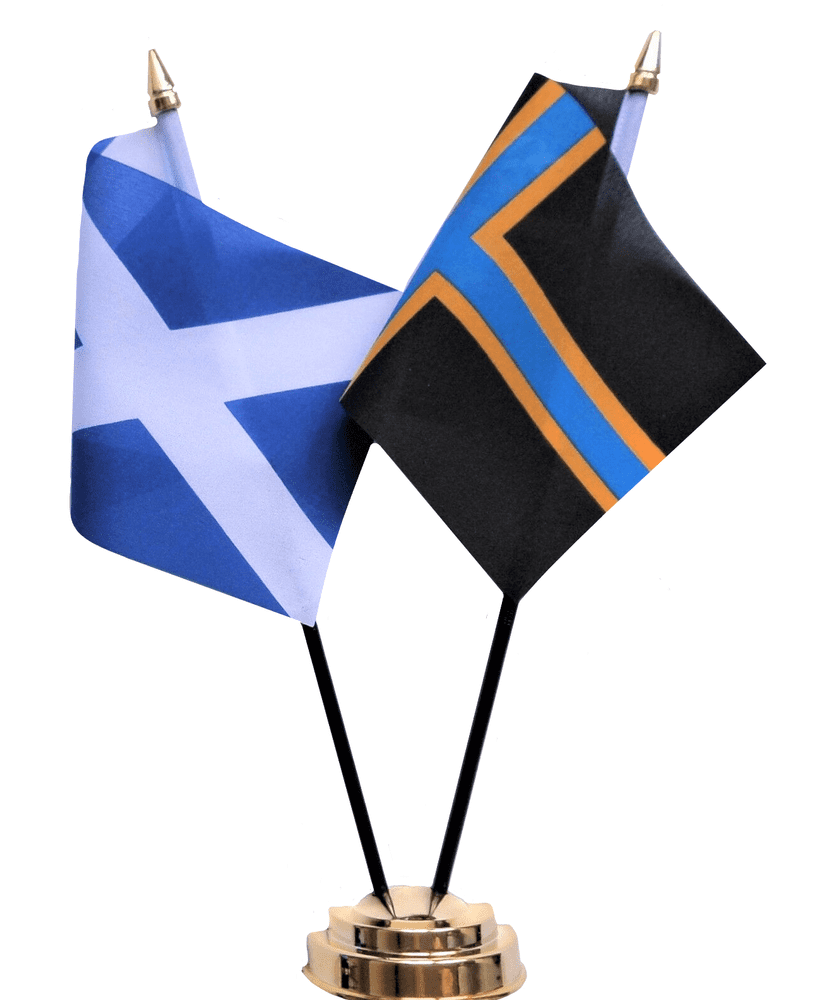 Scotland Navy Blue & Caithness County Friendship Table Flags