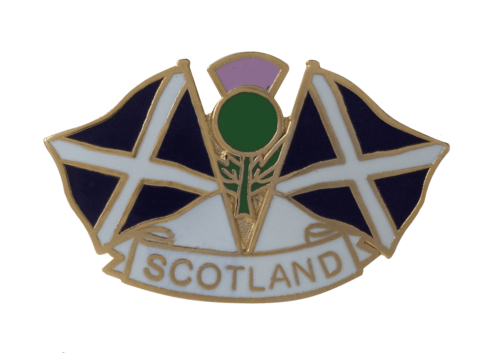 Scotland Saltire Flags & Thistle Pin Badge
