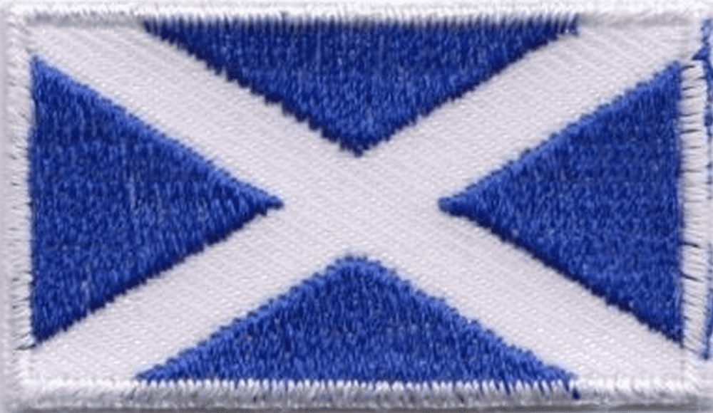Scotland Saltire Tiny Rectangular Embroidered Badge a436