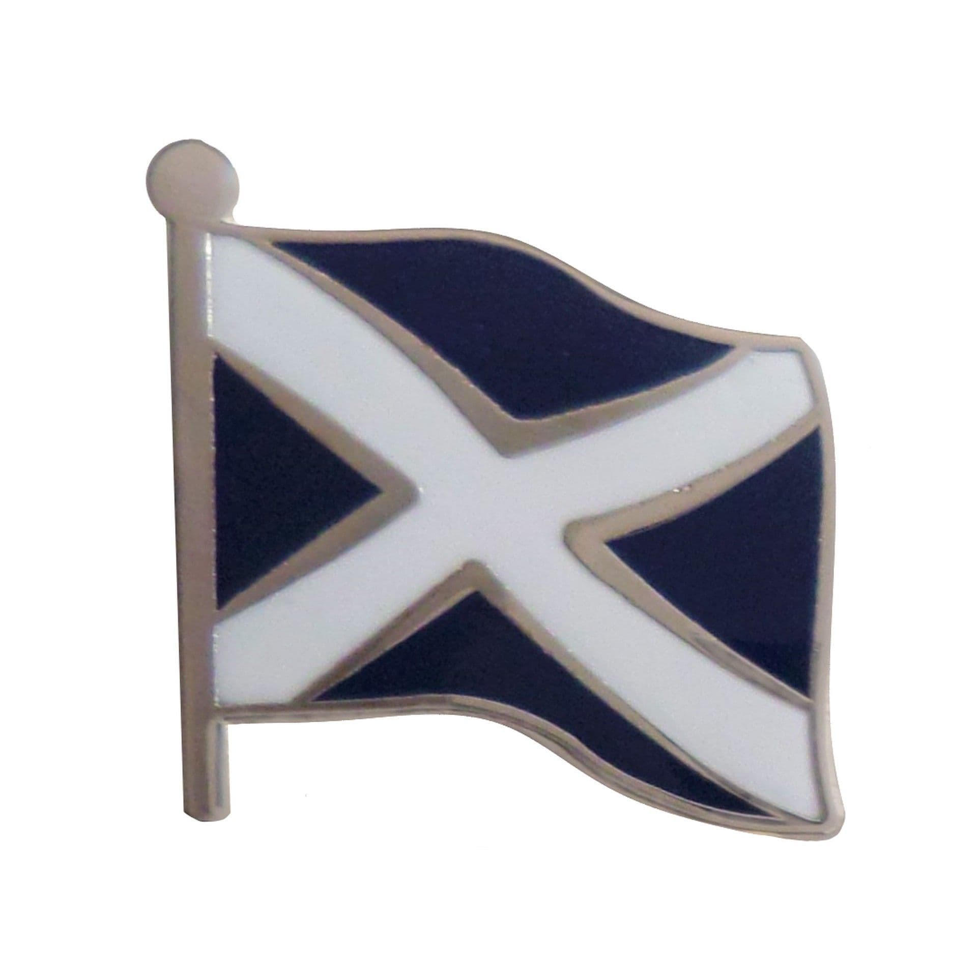 Scotland Saltire Wavy Flag Pin Badge
