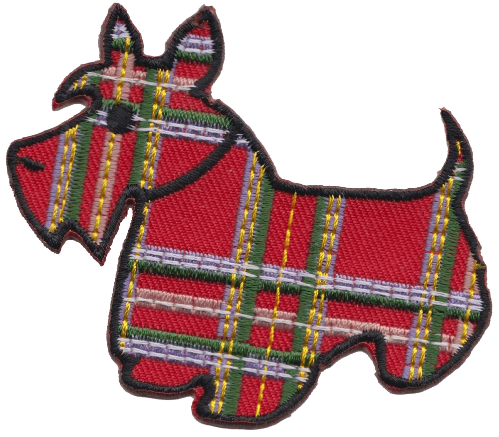 Scotland Scottish Highland Terrier Tartan Dog Embroidered Patch a453