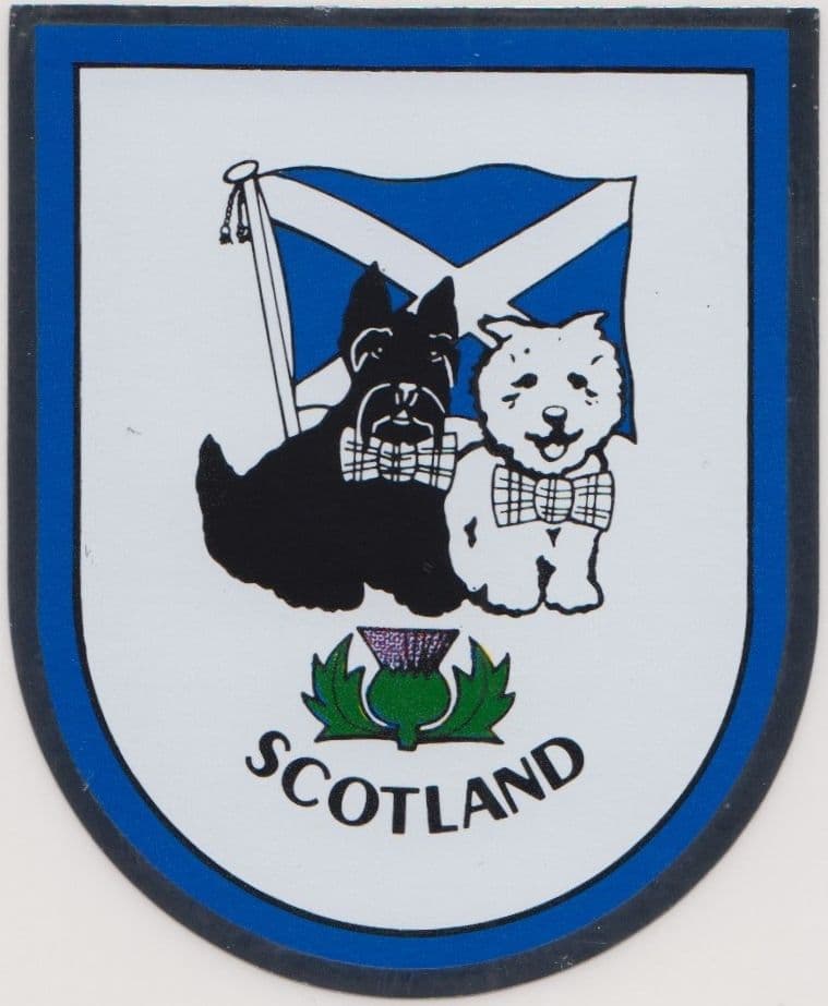 Scotland Terrier Flag Car Sticker - Shield Self Cling