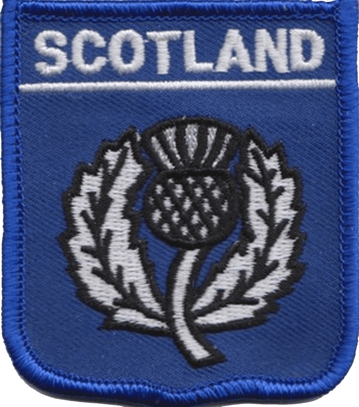 Scotland Thistle Blue Embroidered Badge a130
