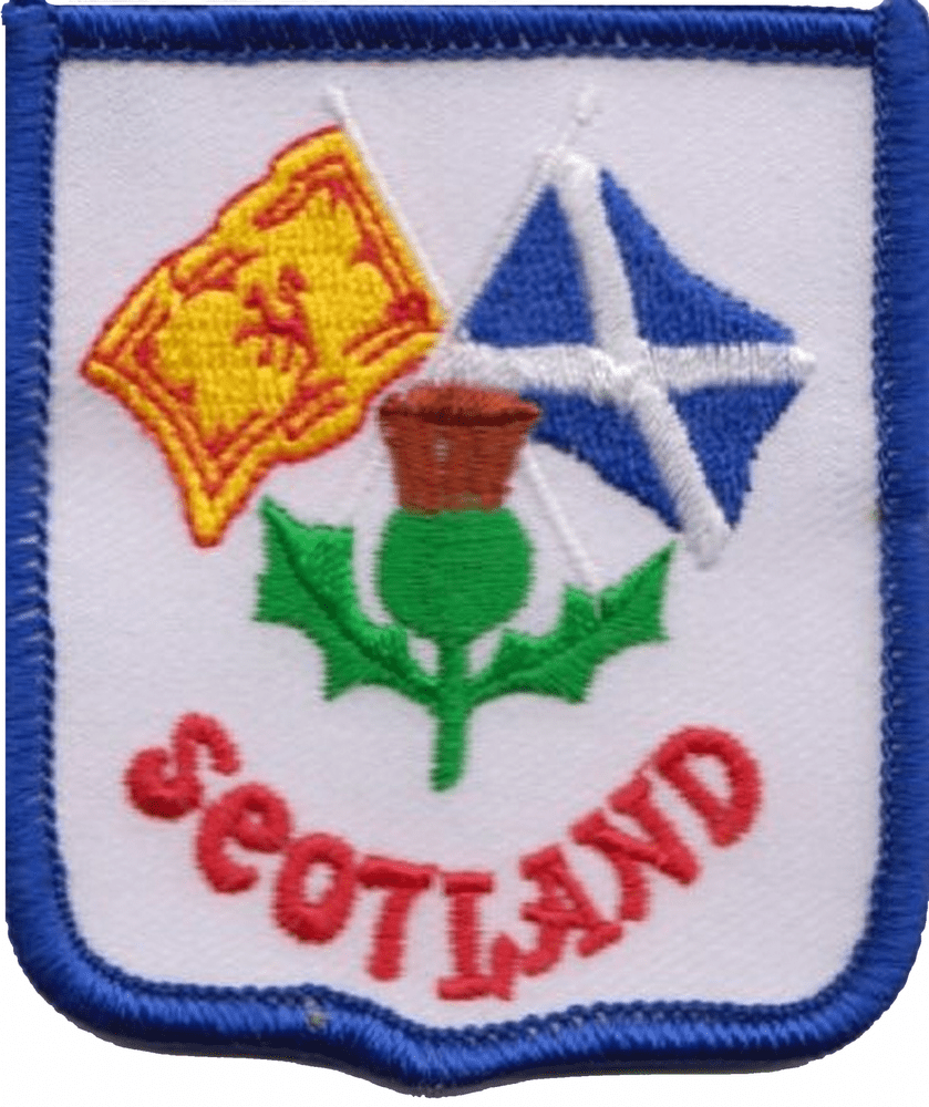 Scotland Thistle & Flags Embroidered Badge a144