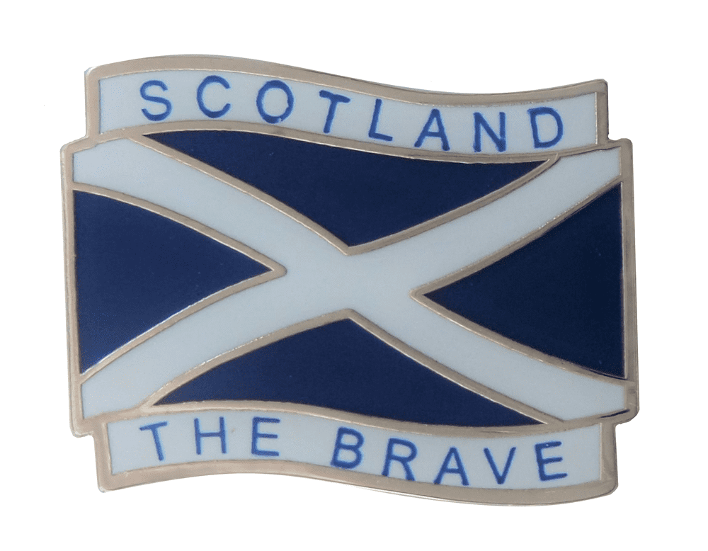 Scotland Wavy St Andrew s Saltire Scotland The Brave Flag Pin Badge