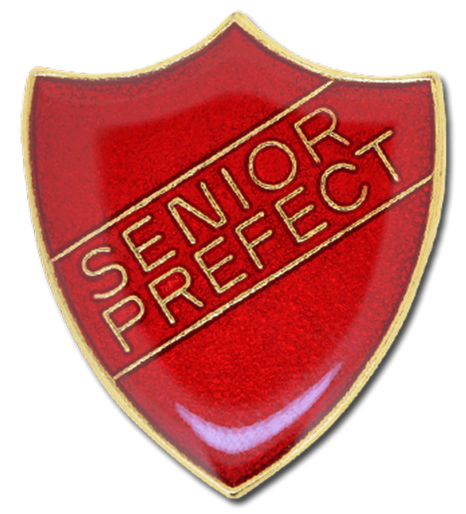 Senior Prefect Red Shield Pin Badge