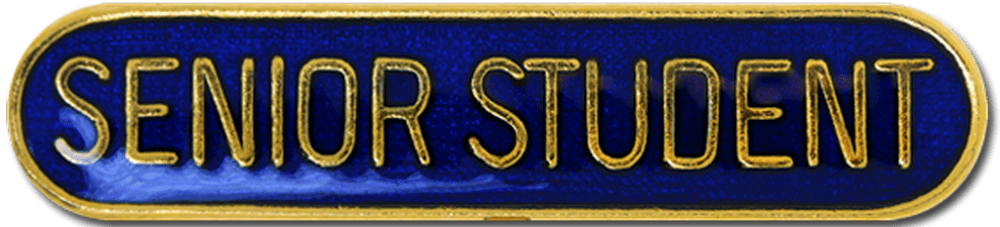 Senior Student Rounded Bar Blue Pin Badge
