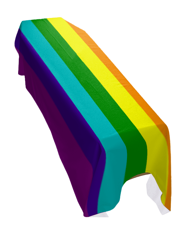 SEVEN STRIPE RAINBOW PRIDE FLAG PREMIUM COFFIN DRAPE