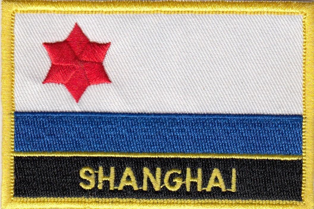 Shanghai China Flag Embroidered Rectangular Patch