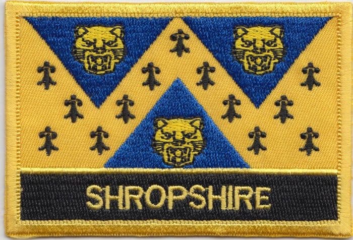 Shropshire Flag Embroidered Rectangular Patch