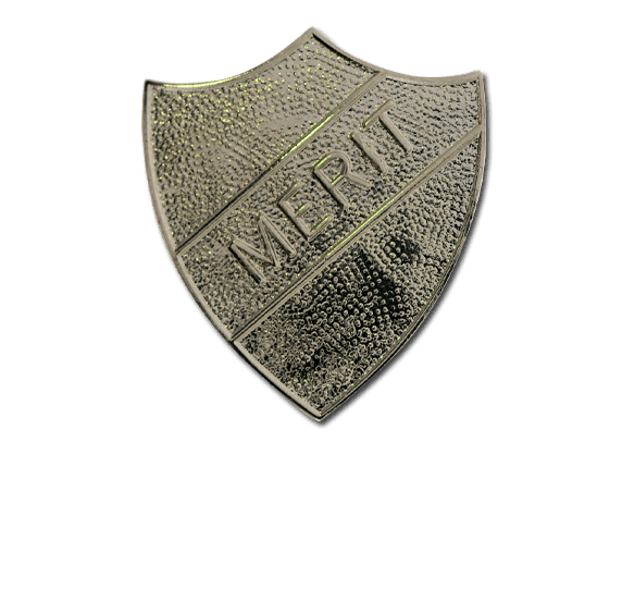 Silver Merit Shield Pin Badge