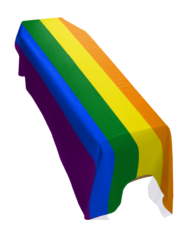 SIX STRIPE RAINBOW PRIDE FLAG PREMIUM COFFIN DRAPE