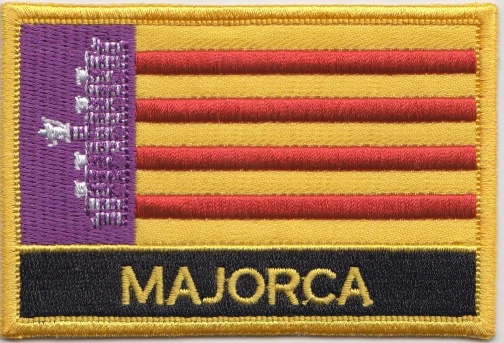 Spain Balearic Islands Majorca Flag Embroidered Rectangular Patch