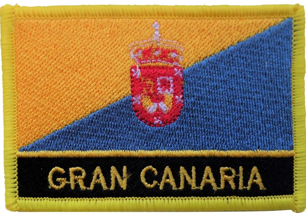 Spain Canary Islands Gran Canaria Flag Embroidered Rectangular Patch