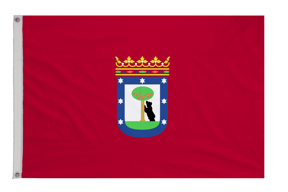 Spain Capital City Madrid Flag with Eyelets