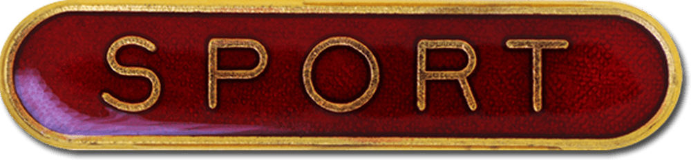 Sport Rounded Bar Red Pin Badge