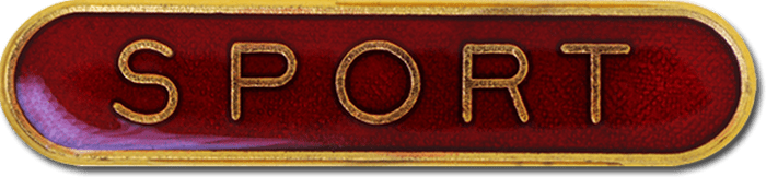 Sport Rounded Bar Red Pin Badge