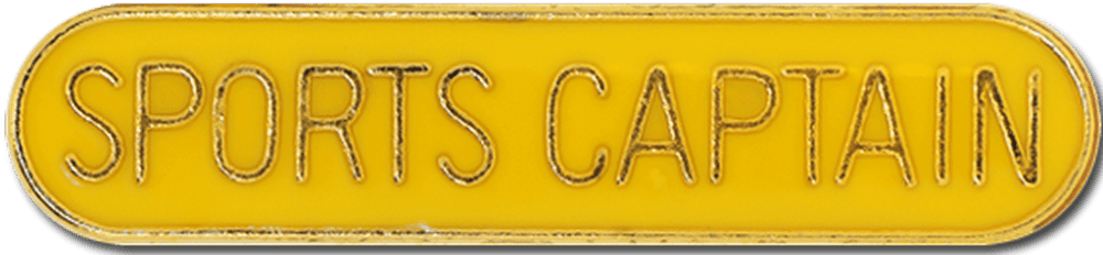Sports Captain Rounded Bar Yellow Pin Badge