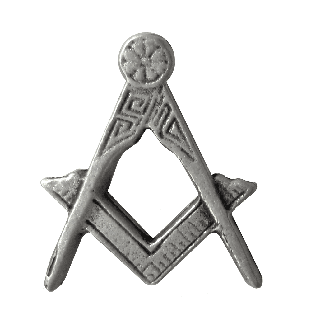 Square and Compasses Masonic Freemason Pewter Pin Badge