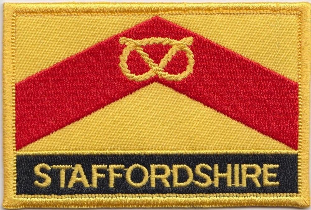 Staffordshire Flag Embroidered Rectangular Patch