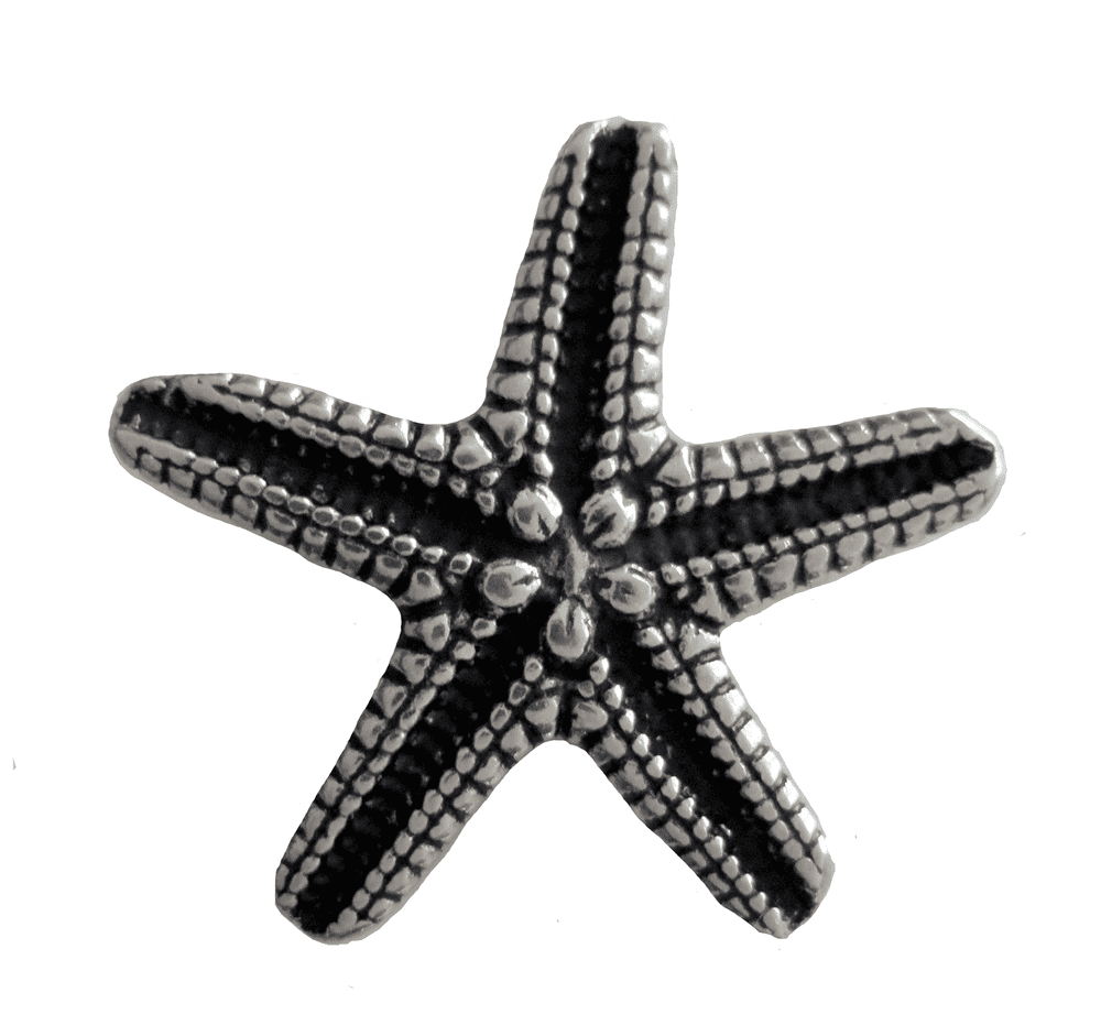 Starfish Pewter Pin Badge - Hand Made in Cornwall