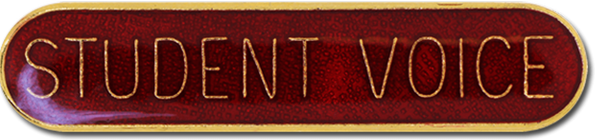 Student Voice Rounded Bar Red Pin Badge