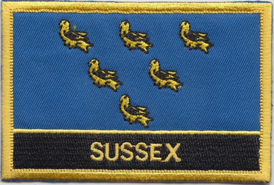 Sussex Flag Embroidered Rectangular Patch