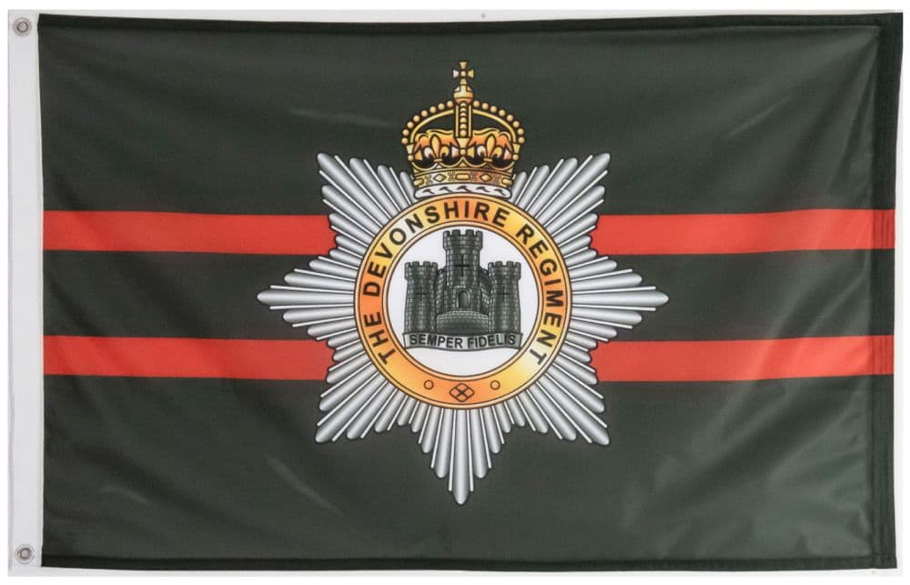 The Devonshire Regiment British Army Flag with Eyelets