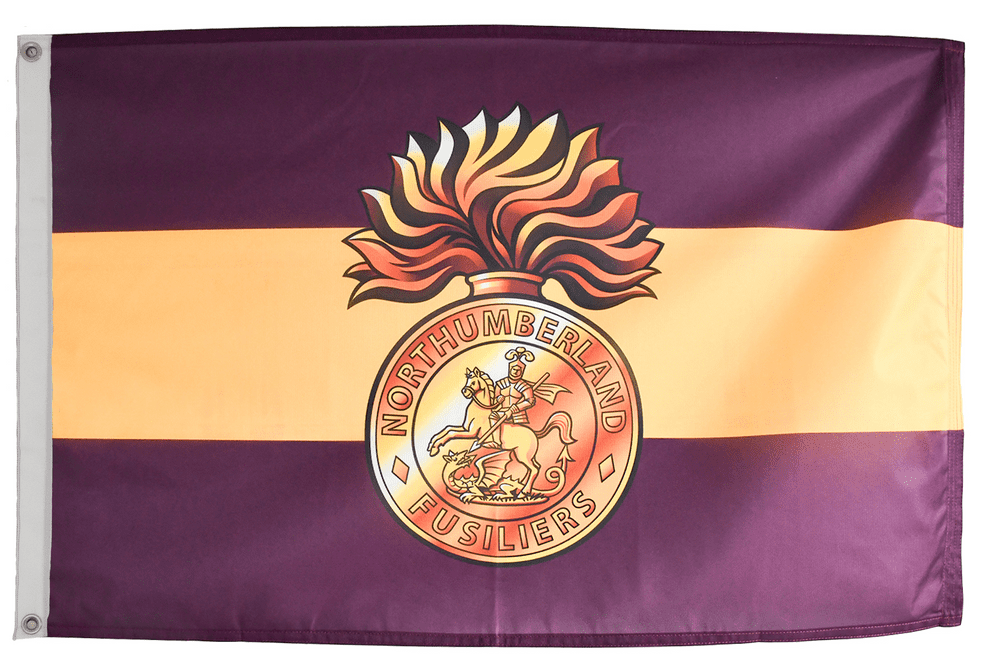 The Royal Northumberland Fusiliers British Army Flag with Eyelets