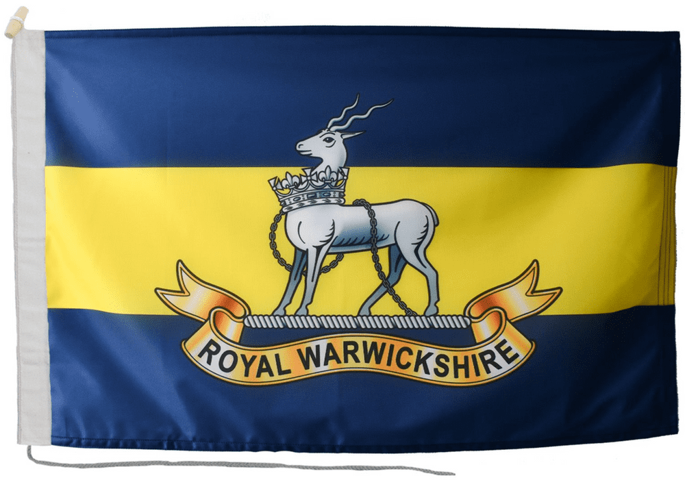 The Royal Warwickshire Regiment British Army Flag with Rope & Toggle