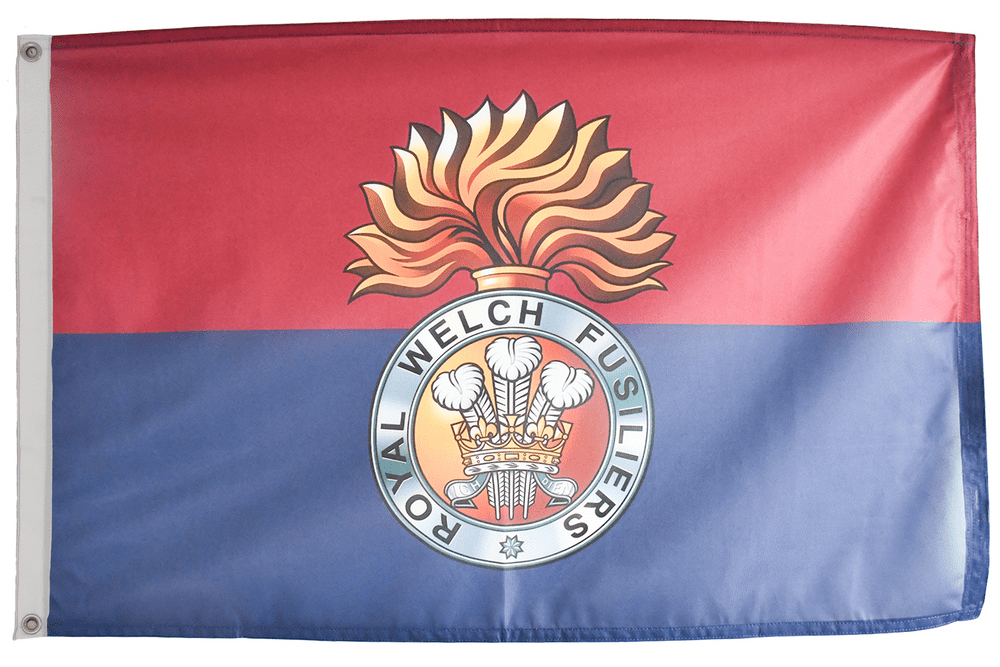 The Royal Welch Fusiliers British Army Flag with Eyelets