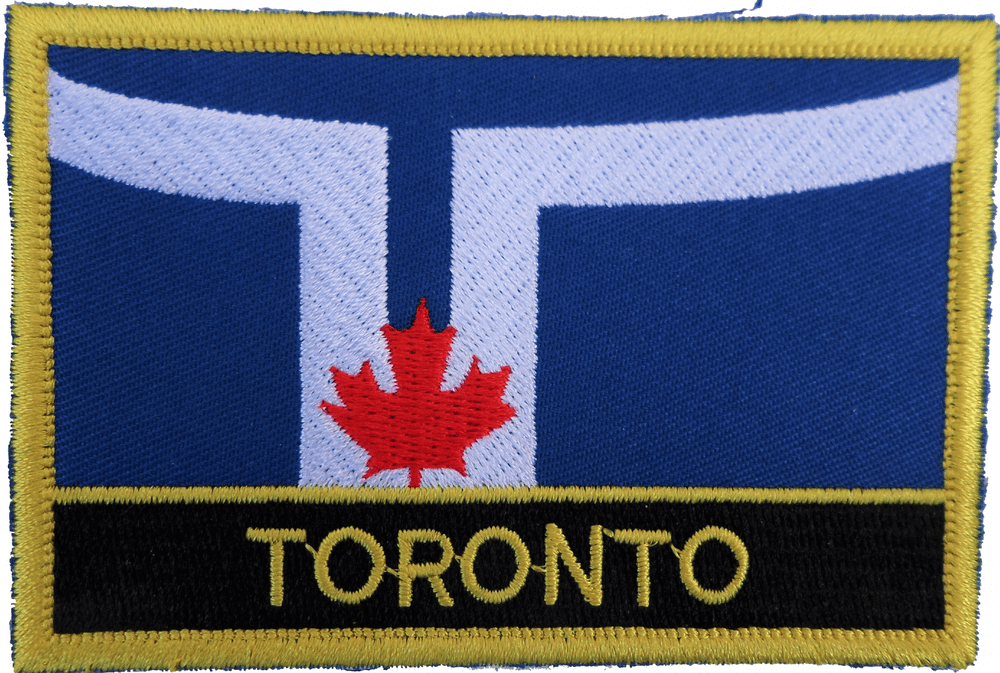 Toronto Canada Flag Embroidered Rectangular Patch