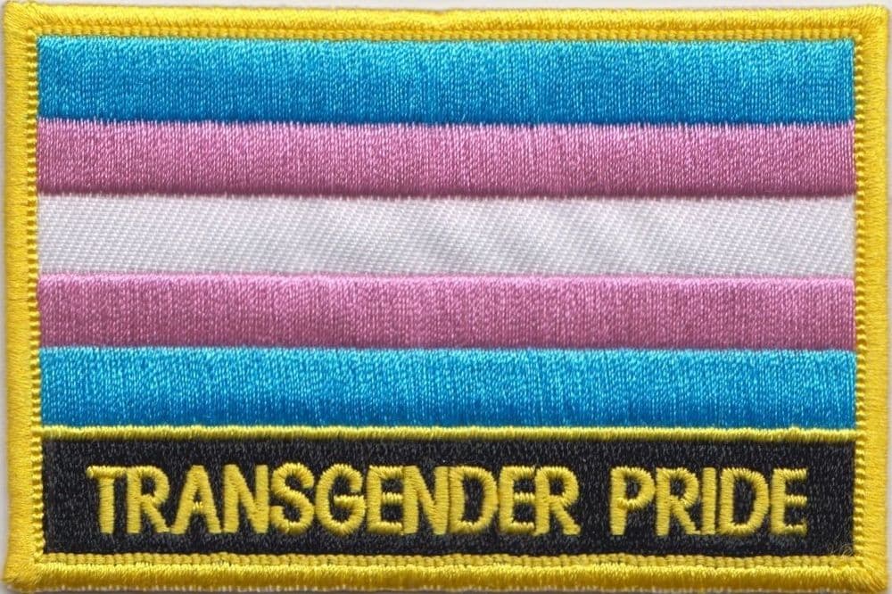 Transgender Pride Embroidered Rectangular Patch