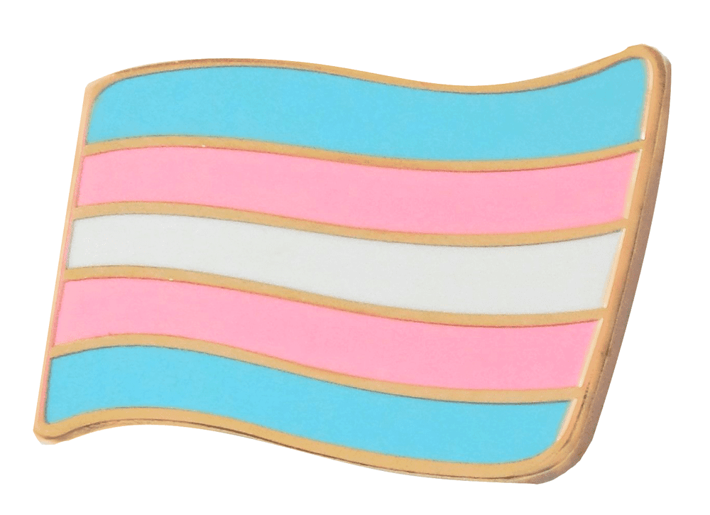 Transgender Pride Wavy Gold Plated Flag Pin Badge