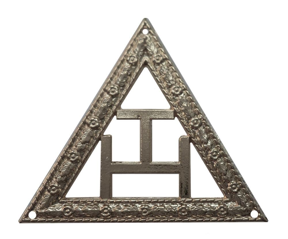 Triple Tau Larger Nickel-Plated Orange Order Symbol For Collarette - W016